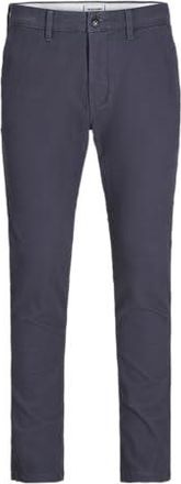 Jack & Jones Pantalon Chino pour Homme, Coupe ajustée, Pantalon Chino, Bleu foncé, 30W / 34L