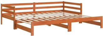 vidaXL Vidaxl - Lit de jour avec lit gigogne 80x200 cm - Bois de pin massif - Tiroirs de rangement int&eacute;gr&eacute;s - Assemblage requis