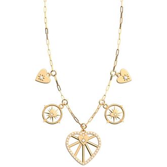 Les Georgettes Collier Coeur C&eacute;leste pampilles