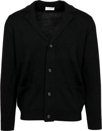 Paolo Pecora Homme, Pulls, Noir, Taille: S Lapel Cardigan
