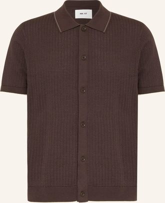 Nn.07 Nn.07 Strickhemd Nalo Regular Fit braun