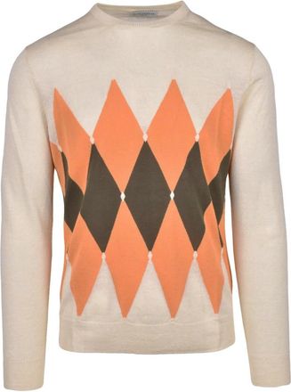 Ballantyne Pull &agrave; col rond bross&eacute; - Homme - Pulls - Beige - Taille: 2XL