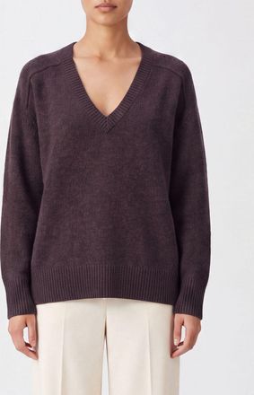 Kujten V-Ausschnitt-Pullover aus 100% Kaschmir mit &uuml;berschnittenen Schultern