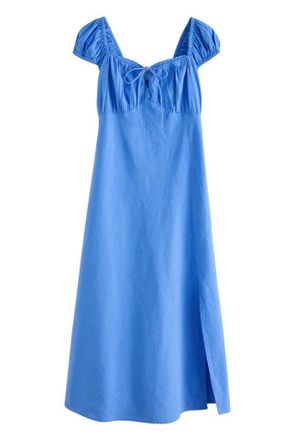 Next Midikleid Midikleid mit Puff&auml;rmeln aus 100 % Baumwolle (1-tlg)