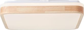 Brilliant Plafonnier led Tumeo 40x40cm bois clair/blanc, m&eacute;tal/bois, 1x led int&eacute;gr&eacute;e, 24 w, (flux lumineux : 2400lm, couleur de la lumi&egrave;re : 3000K)