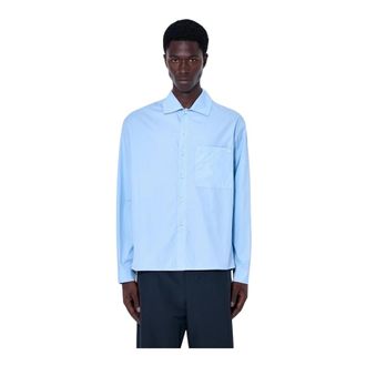 Jil Sander Homme, Chemises, Bleu, Taille: S Chemise en coton &agrave; boutonnage