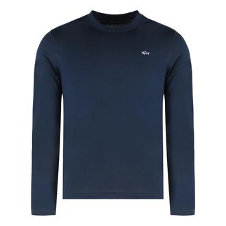 Paul & Shark Baumwoll-Crew-Neck T-Shirt mit Logo - - Tops - Herren - Blau - XL
