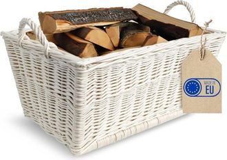 Creative Home Panier Rangement Bois B&ucirc;ches en Osier 47 x 33 x 30 cm