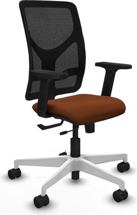 Piqueras y Crespo Schreibtischstuhl f&uuml;r Telearbeit, mit 2D-Armen, h&ouml;henverstellbare Lendenwirbelst&uuml;tze, ausgestattet mit Syncro/Traslack und Schneideschaum, Schwarz/Bra