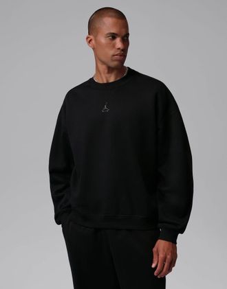 Nike Jordan Brooklyn Oversized Fleece-Sweatshirt mit Rundhalsausschnitt in Schwarz