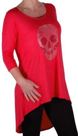 Eye Catch TM Oversize - Tunique asymétrique Long Dos tête de Mort - Mina - Femme - Grandes Tailles