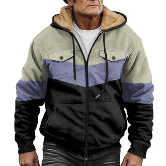 Generic Veste &agrave; capuche doubl&eacute;e pour homme avec fermeture &eacute;clair et poches - Tendance et d&eacute;contract&eacute;e - Confortable pour le froid, 01 - Noir, 5XL