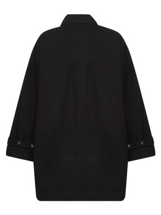 Toteme Womens Black Organic Cotton Oversized Trench Jacket & Raincoats
