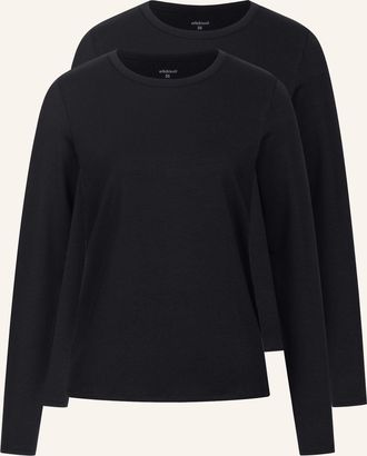 erlich textil Erlich Textil 2er Pack Light Touch Lockeres Langarmshirt Mit Lyocell - Seidig Weich schwarz