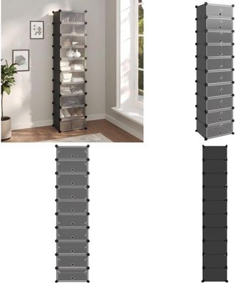 vidaXL Vidaxl - Schuhregal Schwarz 44x32x174 cm pp - Schuhregal - Schuhorganisation - Schrank - Garderobe - Aufbewahrungssystem - Home & Living