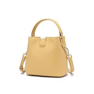 Generic Sac &agrave; bandouli&egrave;re en cuir pour femme, sac &agrave; main Hobo de taille moyenne, sac &agrave; main tendance avec poign&eacute;e sur le dessus, jaune, Medium