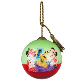 Hallmark Disney Mickey und Friends NeQwa Art Weihnachten Ornament Handgemaltes Glas Geschenke für Disney Fans