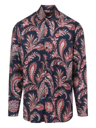 Etro Hemd mit Paisleymuster - Blau