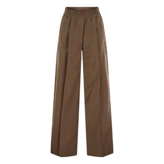 Brunello Cucinelli Loose Fit Baumwollhose - - Trousers - Damen - Braun - XS