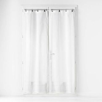 Douceur d'Int&eacute;rieur Linka Gardinen, 1 Paar, mit Ringen (2 x 70 x 200 cm) Wei&szlig;, gewebter Voile
