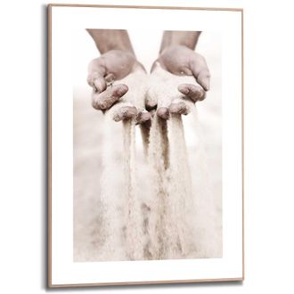 Reinders Gerahmtes Bild, Sand in den H&auml;nden, Home Office, Bilder, Wanddeko, Room Decor, MDF, Beige, 70 x 50cm