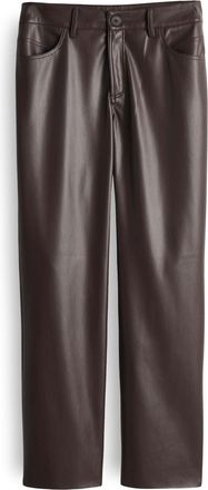 someday Damen Stoffhose | CARILE Kunstlederhose mit geradem Bein Dark Espresso, 36