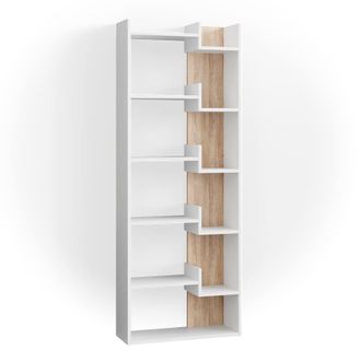 Vicco Raumteiler Fico, stehendes Bücherregal, Sonoma/Weiß, 61 x 160.2 cm