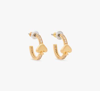 Kate Spade New York Kate Spade Everyday Spade Stone Pave Creolen f&uuml;r Frauen in Klar/Gold | Kubikzirkonie