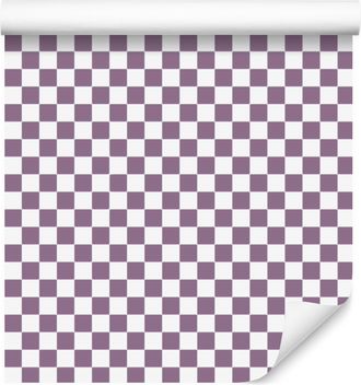 OEM Carta Da Parati A Scacchiera Grigio Chiaro E Viola Per Soggiorno E Camera Da Letto 50x1000 Cm