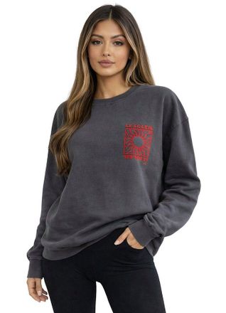 Worldclassca Longsweatshirt Worldclassca Oversized Sweatshirt LE SOLEIL Print Langarm Pullover Neue Kollektion - Stilvolle und gem&uuml;tliche Casual Mode f&uuml;r Damen
