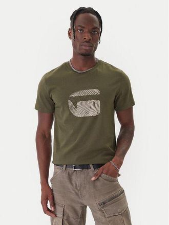 G-Star Raw T-Shirt Finger Print Burger D26041-C506 Dunkelgr&uuml;n Regular Fit