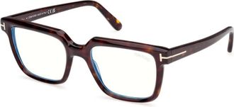 Tom Ford Quadratische optische Brille - - Accessories - unisex - Braun - 53 MM
