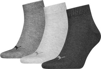 Puma Puma Quarter-Socken Plain 3er-Pack Unisex anthrazit grau melange hellgrau melange Gr 47-49