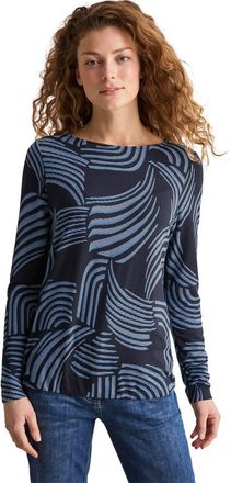 Cecil Damen B322763 Shirt Mit Grafischem Muster, Universal Blue, XXL EU