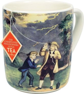 The Unemployed Philosophers Guild Benjamin Franklin Electrici-Tea Mug - Erstellen Sie Franklins berühmtes Experiment mit Ihrem Tee - in einer lustigen Geschenkbox