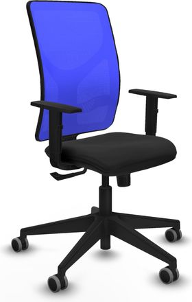 Piqueras y Crespo B&uuml;rostuhl mit 1D-Armlehnen, h&ouml;henverstellbare Lendenwirbelst&uuml;tze, ausgestattet mit 3 Positionen und Schneideschaum, Blau/Schwarz