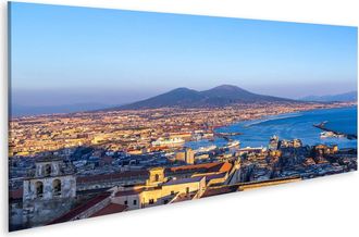 Islandburner Bild auf Leinwand Napoli (Neapel) Und Den Vesuv Im Hintergrund Bei Sonnenuntergang In Einem Sommertag Italien Kampanien Wandbild Poster Kunstdruck Bil