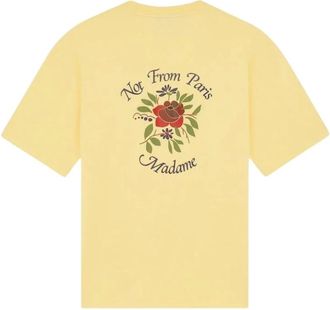 Dr&ocirc;le de Monsieur Homme, Tops, Jaune, Taille: S Slogan Rose T-Shirt