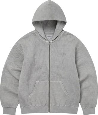 Thisisneverthat Homme, Sweatshirts et sweats &agrave; capuche, Gris, Taille: XL Sweat &agrave; capuche zipp&eacute; us&eacute;