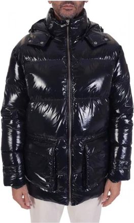 Karl Lagerfeld Homme, Vestes, Bleu, Taille: 2XL Veste Gonflable avec Capuche Amovible