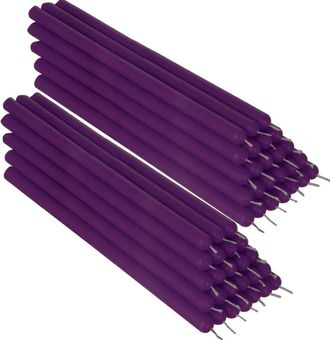 NKlaus 50x violett Bienenwachs 21cm rußfrei Tafelkerzen Handarbeit Ritualkerze Tropfkerzen 36336