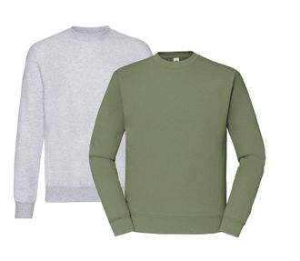 Fruit Of The Loom Herren 62-202-0 Set-IN Sweatshirts 1er/2er - 1x Grau, 1x Olive & 1x HLKauf Block - Gr&ouml;&szlig;e: XXL