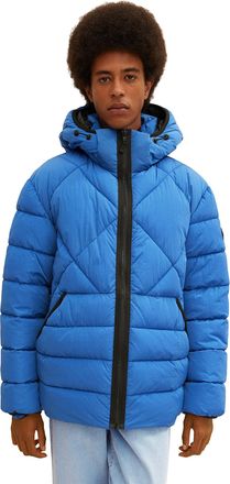 Tom Tailor Herren Puffer Jacke mit Kapuze 1032484, 19168 - Hockey Blue, XXL