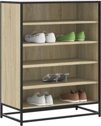 vidaXL Vidaxl - Schuhschrank Sonoma Eiche 75x38x97,5 cm Holzwerkstoff Metall