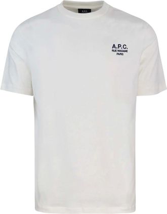 A.P.C. A.p.c., Homme, Tops, Blanc, Taille: L T-shirt Standard Rue Madame