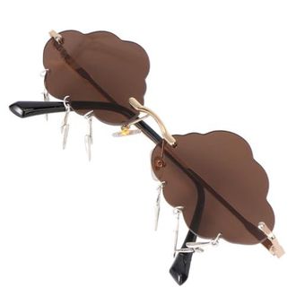 FOMIYES Lunettes de Soleil Femme sans Monture Effet Larme de Nuage pour Activit&eacute;s Ext&eacute;rieures et Quotidien Accessoire Mode 146X14X41 CM