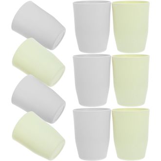 TOPBATHY 10 St&uuml;ck Mundwasserbecher aus Robustem Pp Stapelbare Zahnputzbecher in Gr&uuml;n Grau Praktischer Reise und Badezimmerbecher
