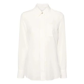 Lanvin Seiden-Krepp-Shirt - - Blouses & Shirts - Damen - Wei&szlig; - S