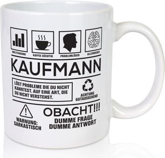 Generic Achtung Probleme Kaufmann Kaufmänner - Tasse Weiss - Kaffeetasse/Geschenk/Familie
