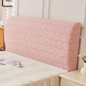 Generic Elastischer Flanellbezug mit Bettkopfteil Bezug Muster, Queen Kingsize Gr&ouml;&szlig;e, Kopfteil Bezug Staubschutzh&uuml;lle f&uuml;r Schlafzimmerdekoration Blume - Rosa 